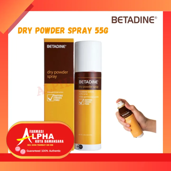 Betadine Dry Powder Spray 55g | Lazada