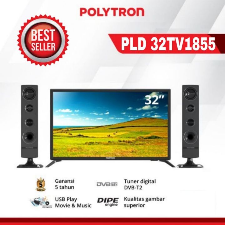 POLYTRON LED TV DIGITAL SPEAKER TOWER 32 INCH PLD-32TV1855 | Lazada Indonesia
