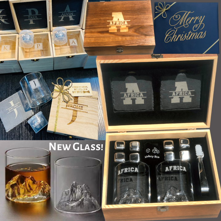 Premium Gift Corporate PERSONALIZED Whiskey Set Gift Set Stainless ...
