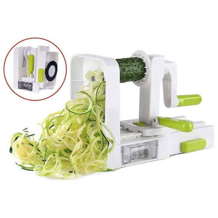 4 Blade Vegetable Spiralizer Folding Veggie Pasta & Spaghetti Potato ...