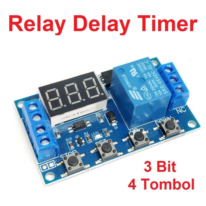 Relay Timer Delay Modul Display 4Tombol Digital DC Time Module Switch ...