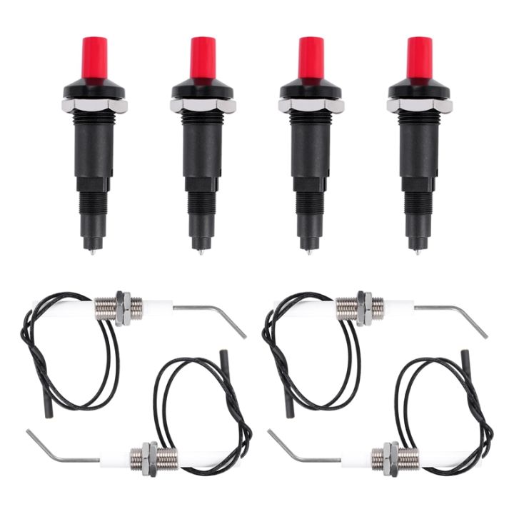 4 Pieces Propane Push-Type Piezo Igniter Kit with Threaded Ceramic ...