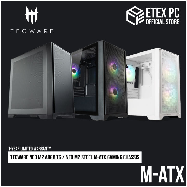 TECWARE NEO M2 ARGB TG / NEO M2 STEEL M-ATX GAMING CHASSIS ( BLACK ...