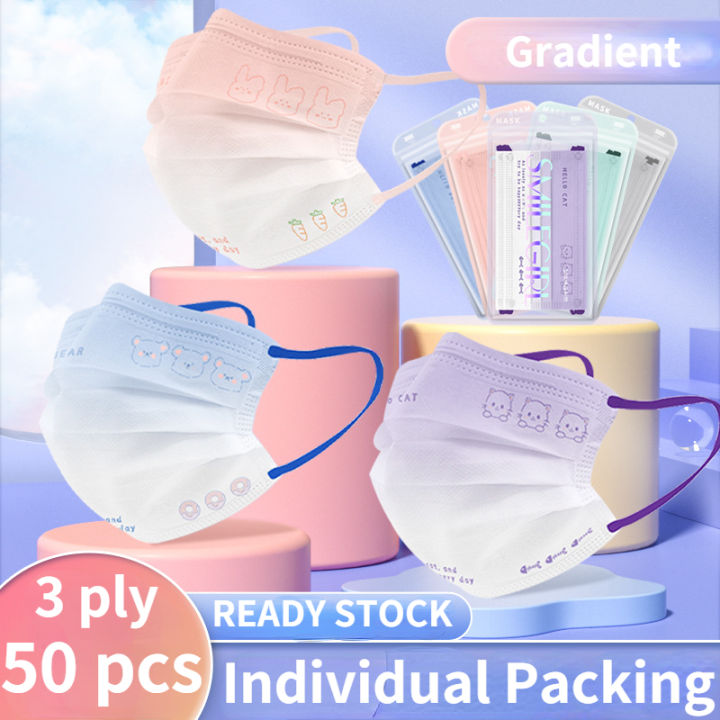 【Individual Packing】50pcs Face Mask for Adult 3ply Summer Masks Light ...