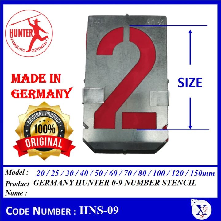 (20MM - 200MM) HUNTER GERMANY STENCIL NUMBER - MADE IN GERMANY 100% ...