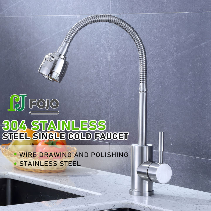 【FOJO】High Quality Stainless Steel Kitchen Faucet 360° Rotation ...