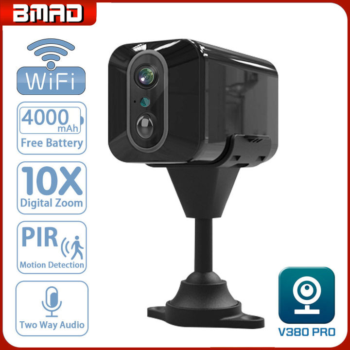 4K 8MP Mini IP Camera 4G Sim Card WIFI Camera Built In Battery 10X Zoom ...