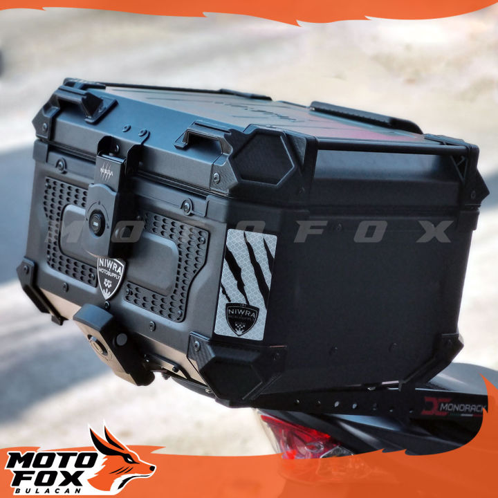NIWRA Raptor White, Titanium, Black Alloy Topbox for Motorcycle 25L ...