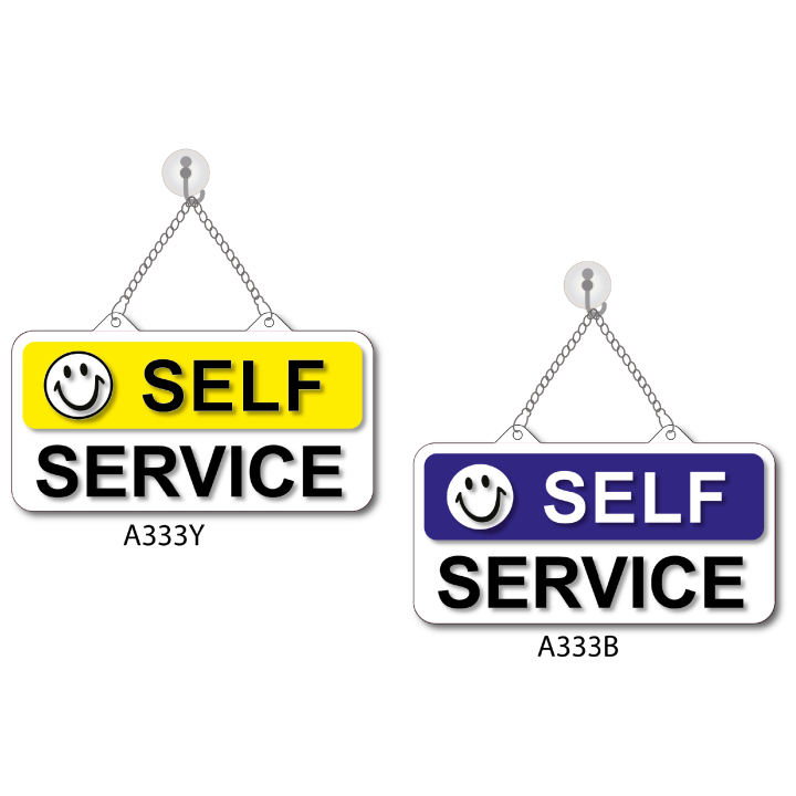 SELF SERVICE HANGING SIGN BOARD 100X200MM (WE ACCEPT CUSTOM-MAKE ORDER ...