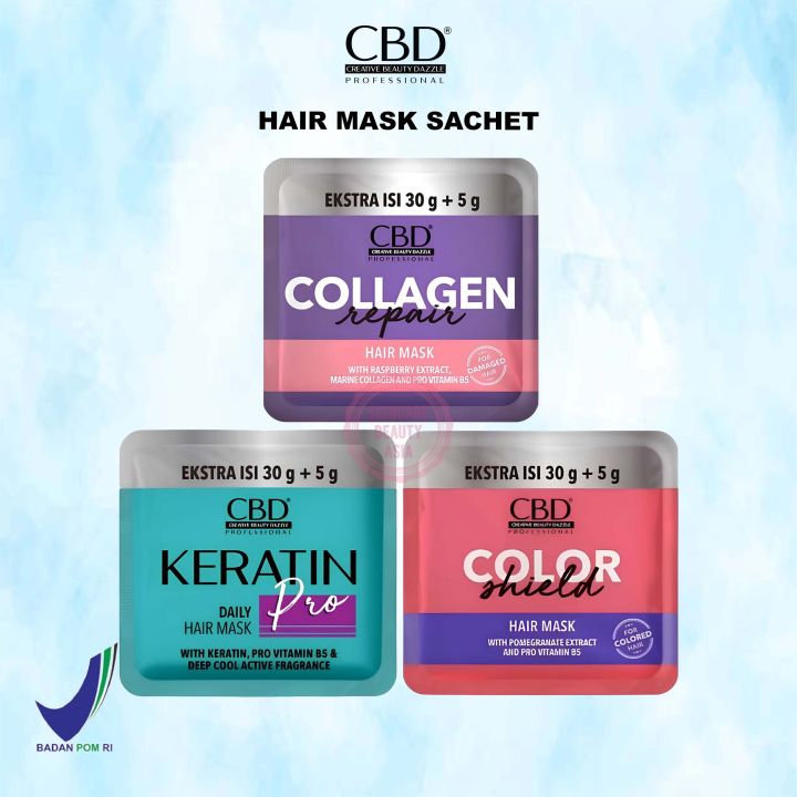 CBD Professional Hair Mask Sachet Ukuran 30g+5g (1 Box isi 12pcs ...