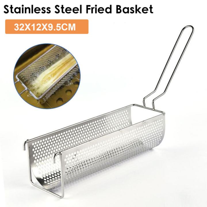 Stainless Steel Fried Basket Long Fry Potato Chip Container Best for ...