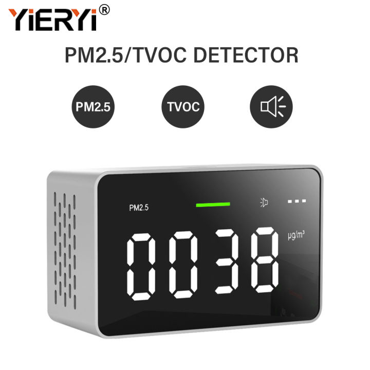 Yieryi Air Quality Monitor PM2.5 Detector Pollution Meter TVOC Tester ...