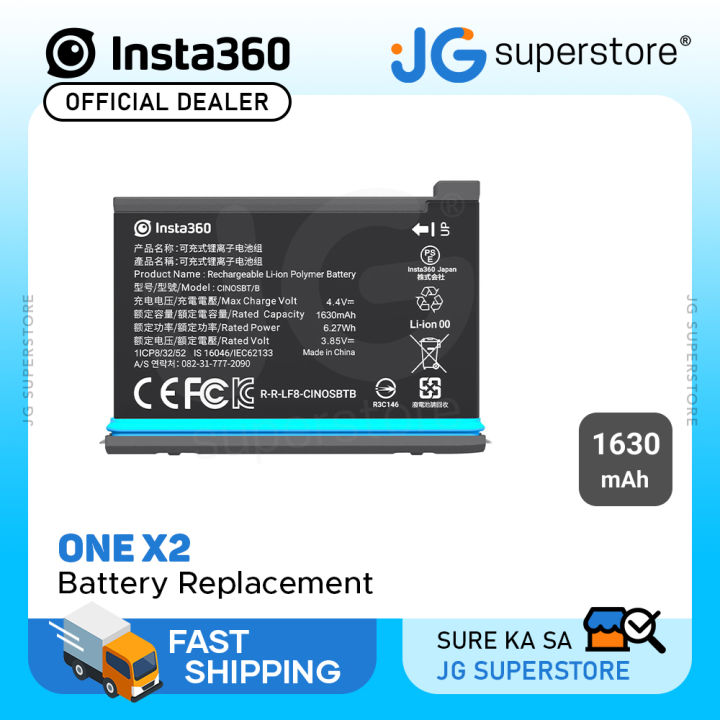 Insta360 ONE X2 Camera Battery 1630mAh Rechargeable Replacement Li-ion ...