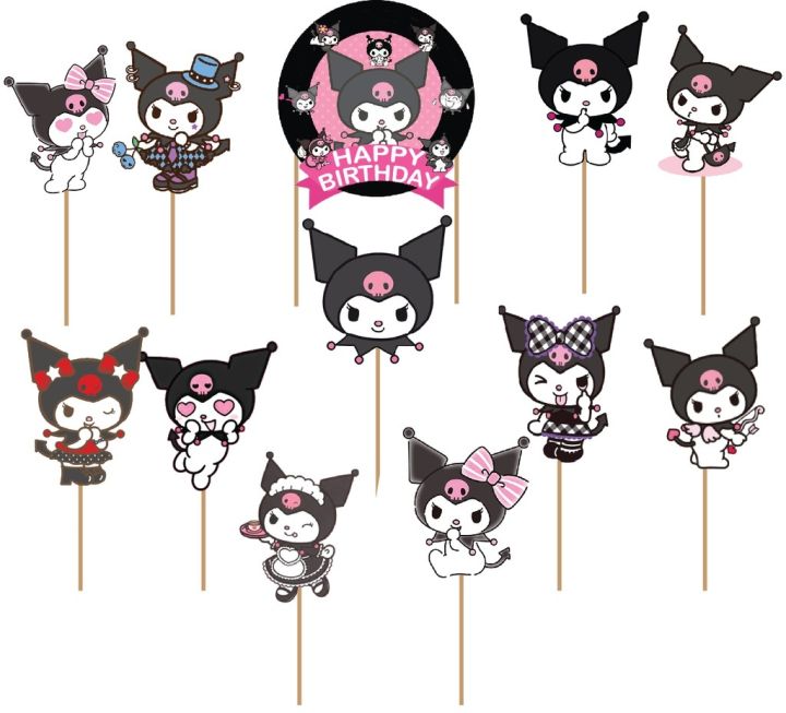 satu set cake topper hiasan kue ulang tahun karakter Kuromi | Lazada ...