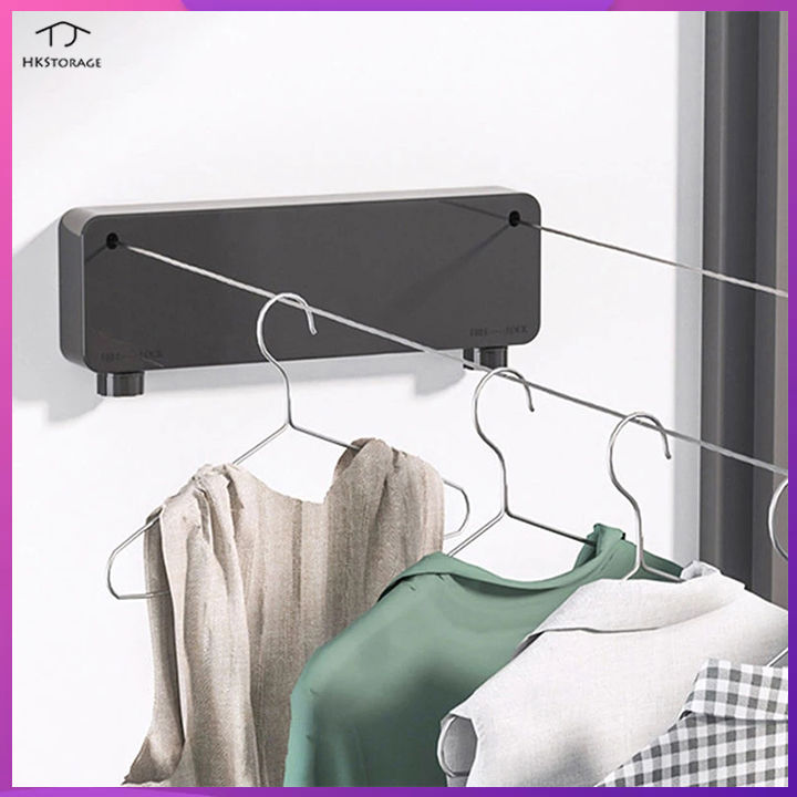 HKStorage Retractable Clothesline,Stainless Steel Double Clothes Line ...