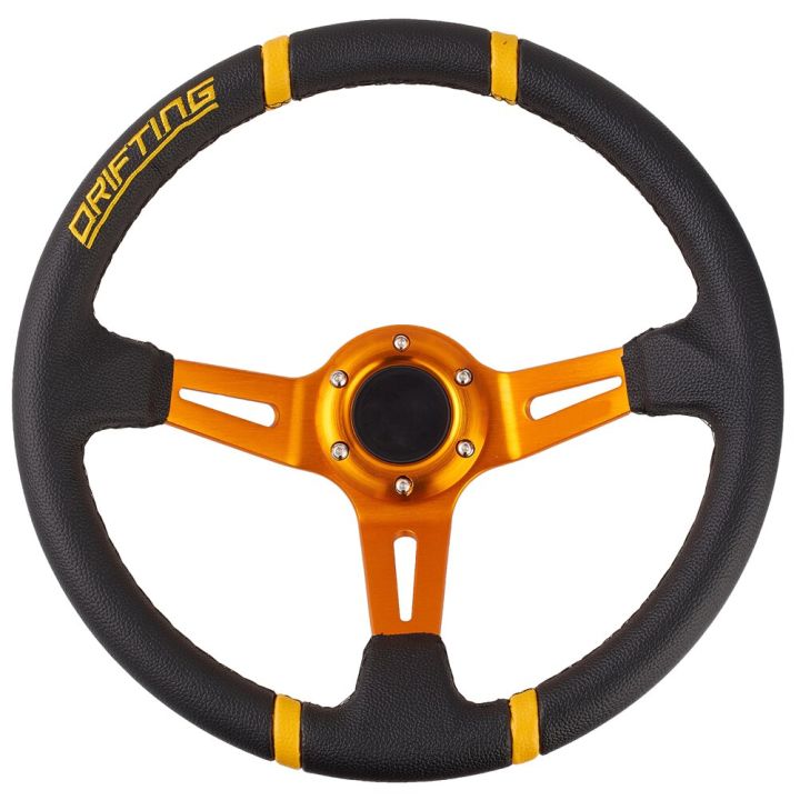 35cm Round Deep Dish Racing Drifting Sports Steering Wheel Aluminum 3 ...