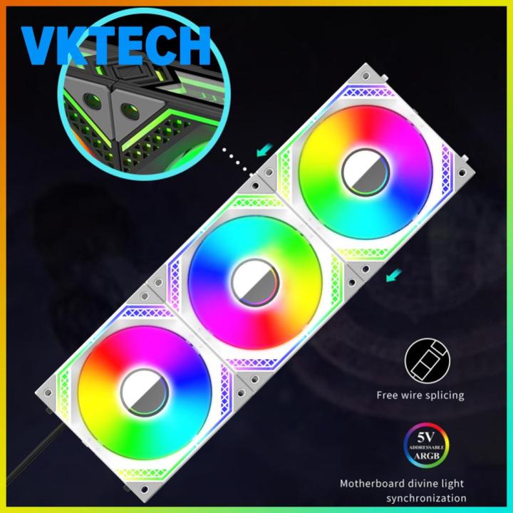 [Vktech] 3 Pack RGB PC Cooling Fans No Wire Connection PC Case CPU ...