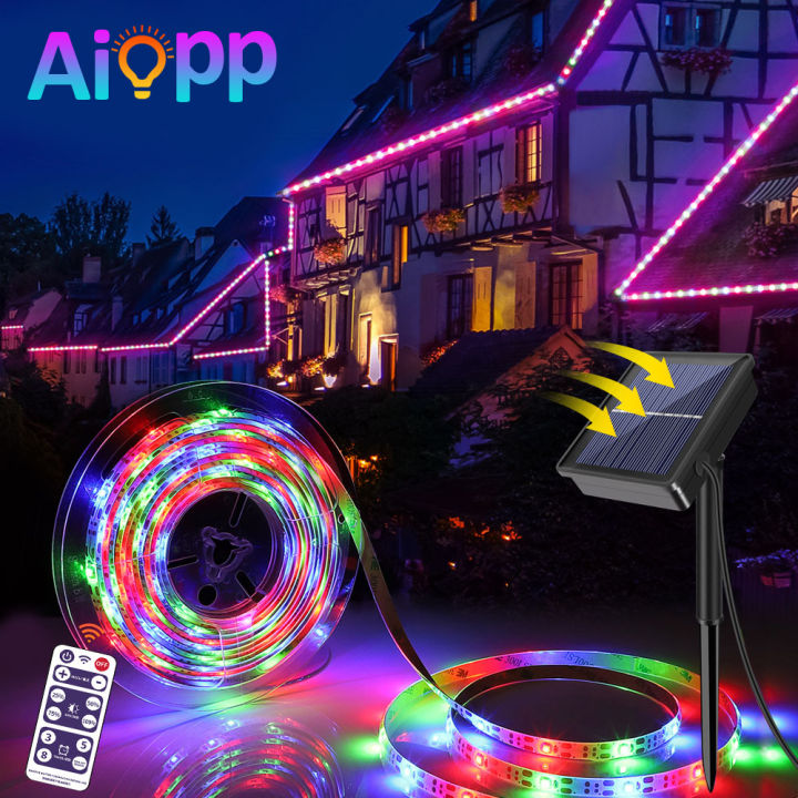 Outdoor Solar LED Strip Lights, 3M 5M 10M Solar Powered Flexible ...