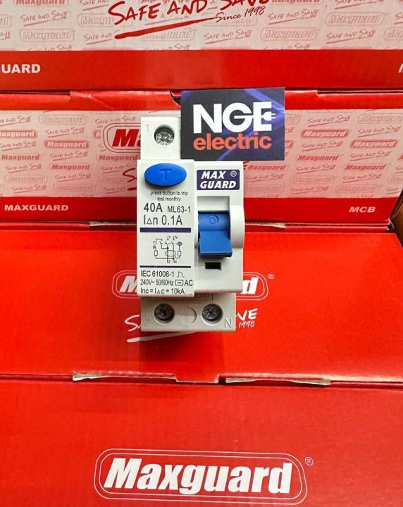 MAXGUARD 40A/ 63A 2Pole 100mA / 0.1A RCCB (ELCB) | Lazada