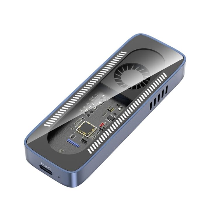 M.2 NVME SSD Enclosure with Cooling Fan Type-C M2 NVMe SSD Case Box for ...
