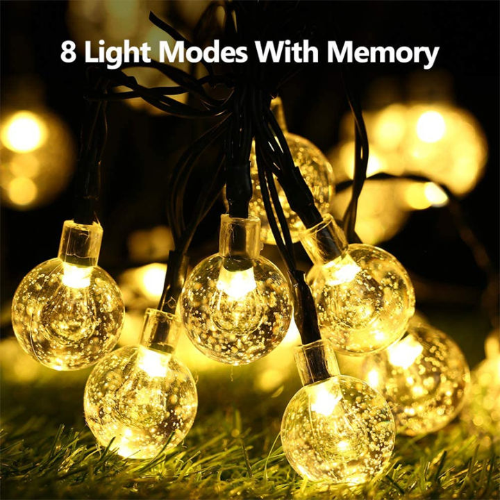 LED Crystal Ball Bubble Solar String Lights for Outdoor Patio Lawn ...