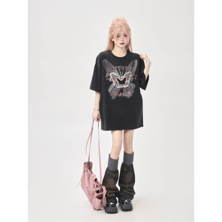 (กรุงเทพจัดส่งสินค้า)BOOM Shop สไตล์อเมริกันวินเทจหลวมทำเก่าล้างปอนด์ ...