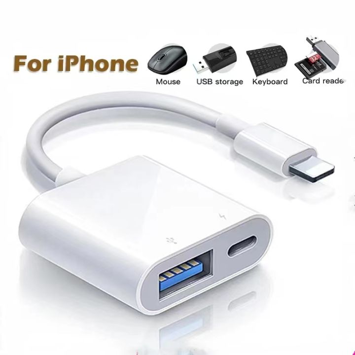 Lighting to USB Adapter for iPhone 15 14 13 12 11 X XS MAX 8 plus for iPad pro air iOS 17 16 15 ...