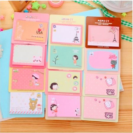Memo Mini Karakter Lucu Notebook Sticky Notes Tempelan Catatan Kecil ...