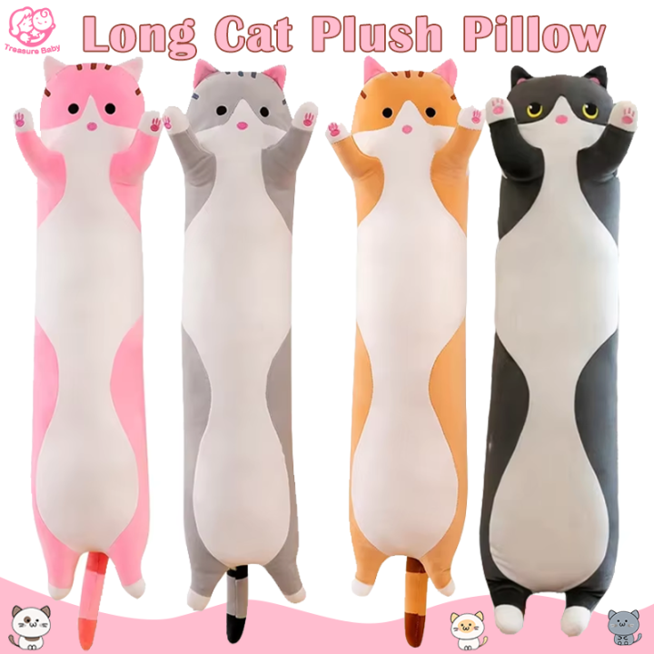 Long Cat Plush Pillow Cat Doll Cute Kitty Body Pillow Cat Stuffed Toy ...