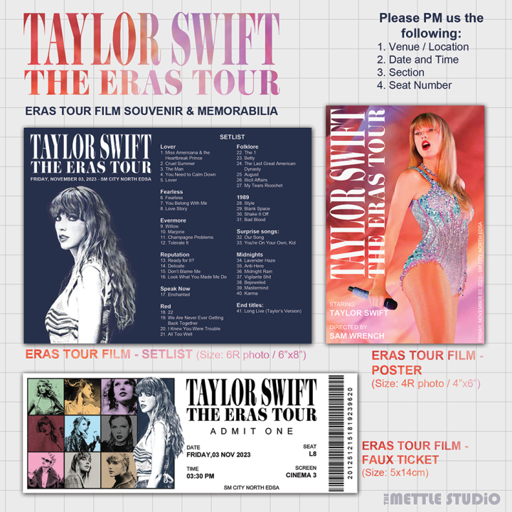 Fan made Taylor Swift The Eras Tour Film Merch Souvenir, Memorabilia ...