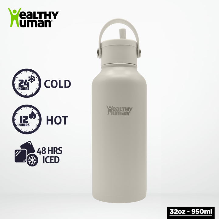 Healthy Human 32oz Vacuum Insulated Stainless Steel Bottle with Twist N ...