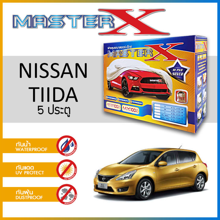 ผ้าคลุมรถ NISSAN TIIDA 5 ประตู ตรงรุ่น ผ้า HI-PVC อย่างดีหนาพิเศษ ป้องกันแดด ป้องกันฝน ป้องกัน ...