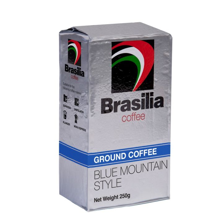 ♚Brasilia Ground Coffee Brick Pack Blue Mountain 250g, 100 Arabica ...