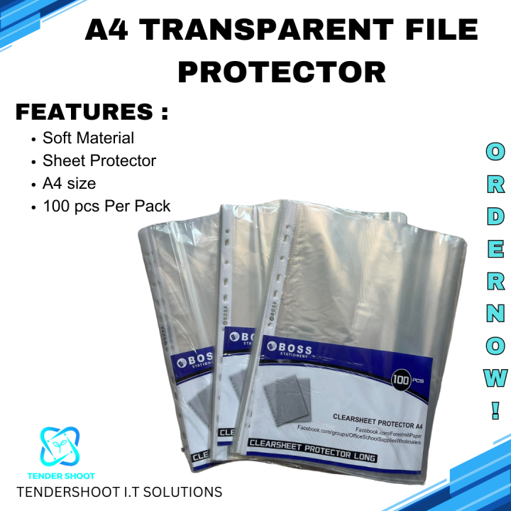 Plastic A4 Size Transparent Waterproof Document Holder 11hole Clear ...