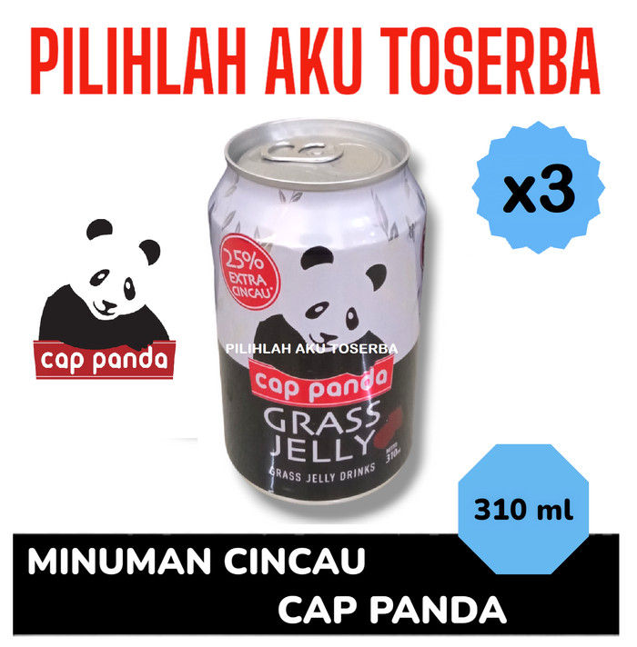 Minuman CINCAU cap PANDA / Grass Jelly KALENG 310 ml - ( HARGA 3 Kaleng ...