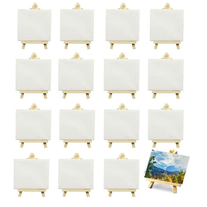 Art Canvases With Easels 32 Pack With Easels - 4x4 Inch Small Canvases ...