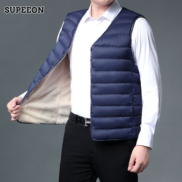 SUPEEON丨Người đàn ông xuống bông Vest nhẹ ấm vest kích thước lớn vai ...