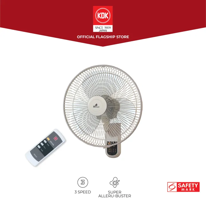 KDK M40MS Wall Fan with Remote Control, Alleru-Buster Filter and 3 ...