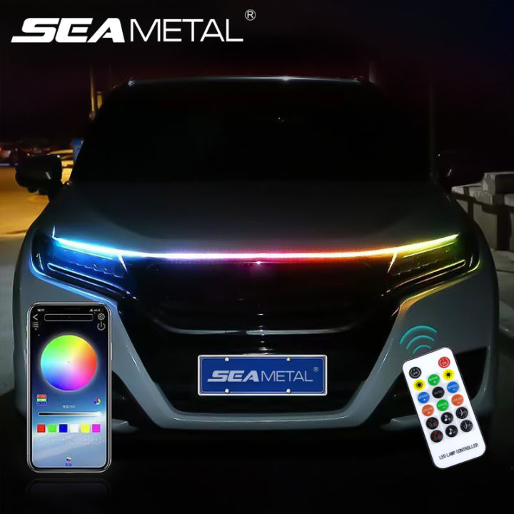 LED Car Hood Light Strips App Control Car Modified Decoration Headlight ...
