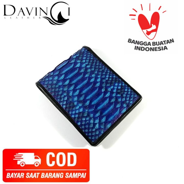 Dompet Pria Kulit Ular Python Asli Warna Gradasi Biru | Lazada Indonesia