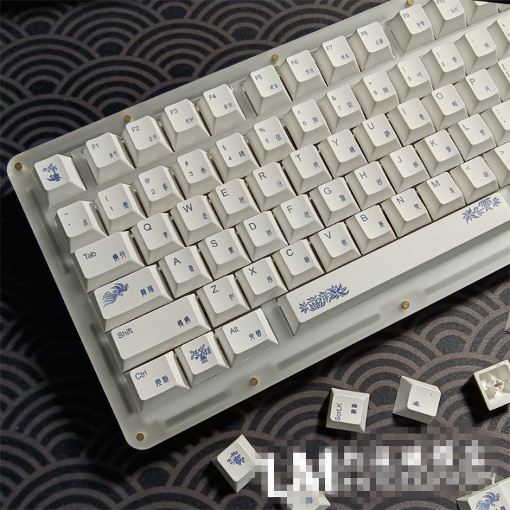 【Keycap Only】Minimalist white Keycap Blue and white porcelain Key Cap ...