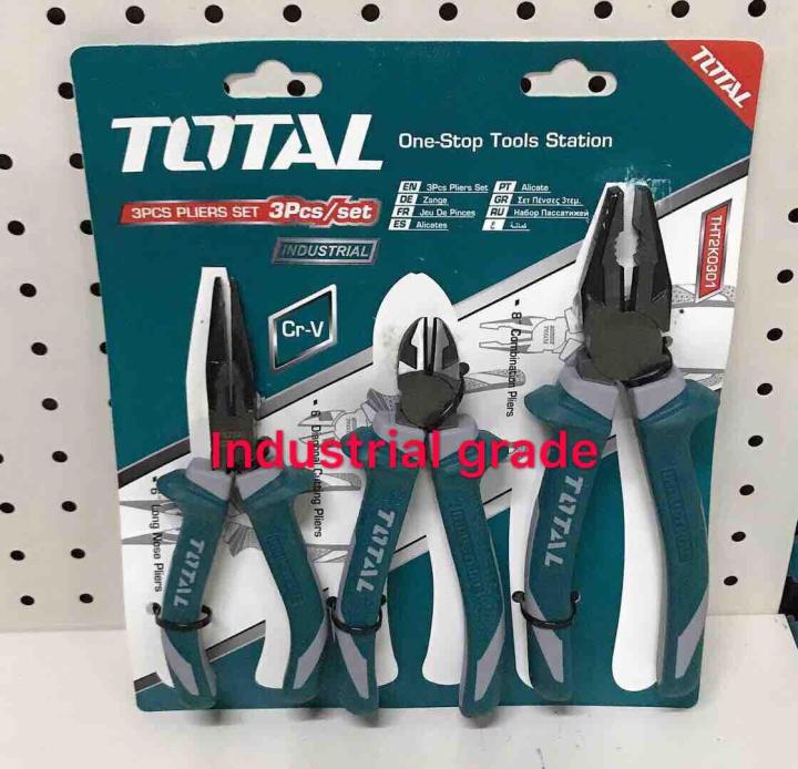 TOTAL 3pcs pliers set industrial THT2K0301 | Lazada PH