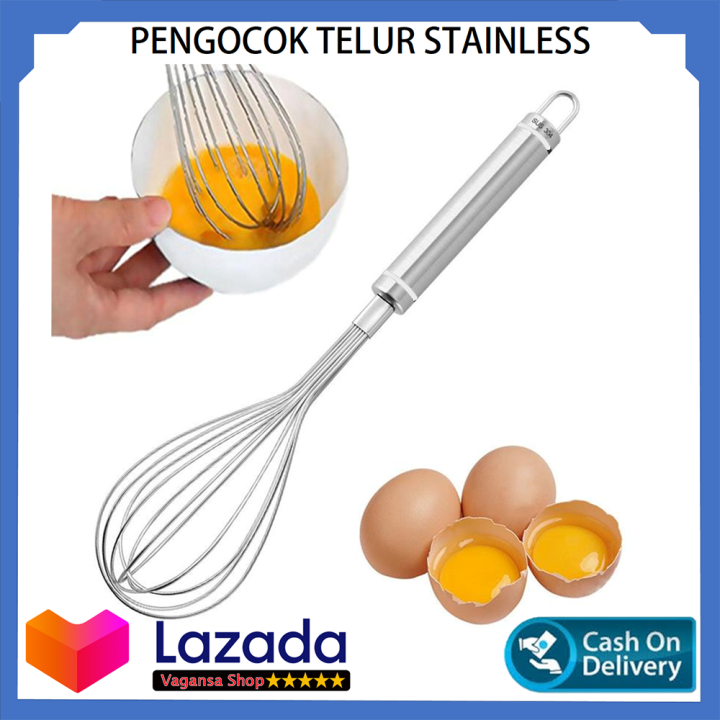 Pengocok Telur Stainless Steel Egg Whisk WIre Stenlis Mixer Pengaduk ...