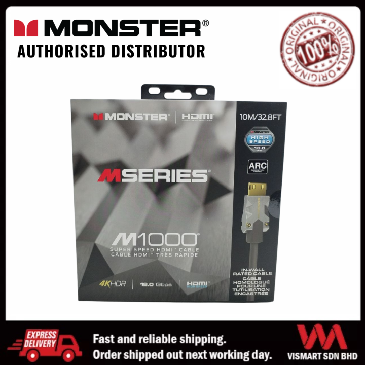 MONSTER M1000 Super Speed 4K HDMI Cable 10M/32.8FT 130856-00 | Lazada