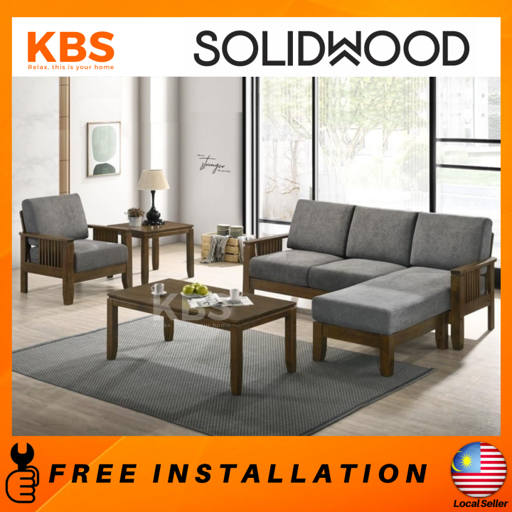 (FREE Installation + Shipping) KBS Luthersville Wooden Sofa Set / FULL ...