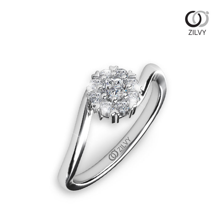Zilvy - แหวนเพชรแท้ผู้หญิง เพชรรวม 0.26 กะรัต เพชรน้ำร้อย | Lazada.co.th