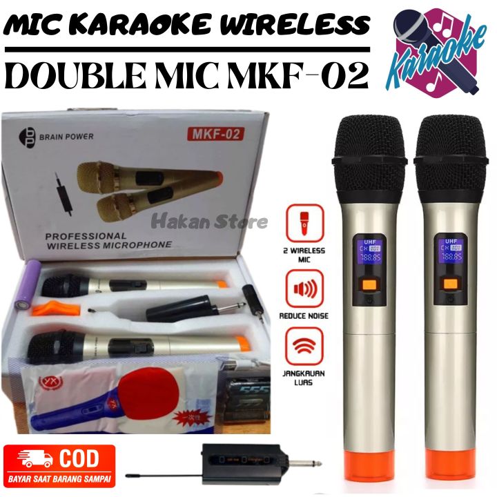 PROMO!!! Double Mic Wireless Profesional Microphone tanpa kabel brain ...