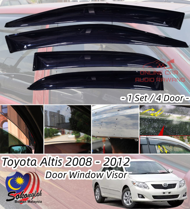 Toyota Altis 2008 - 2012 Door Window Visor / Door Visor - 1 Set / 4 ...