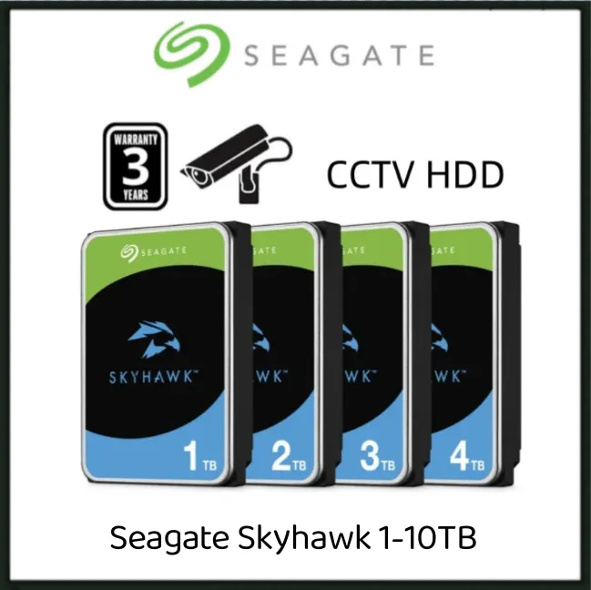 Seagate Skyhawk CCTV Internal Hard Disk Drive 1TB 2TB 3TB 4TB 6TB 8TB ...