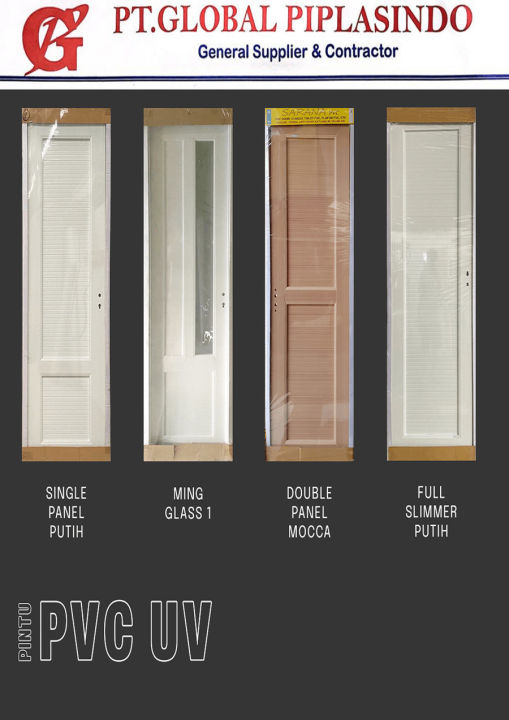 PINTU PVC / UPVC UV UKURAN KUSEN 80 X 210 / PINTU TOILET / PINTU KAMAR ...